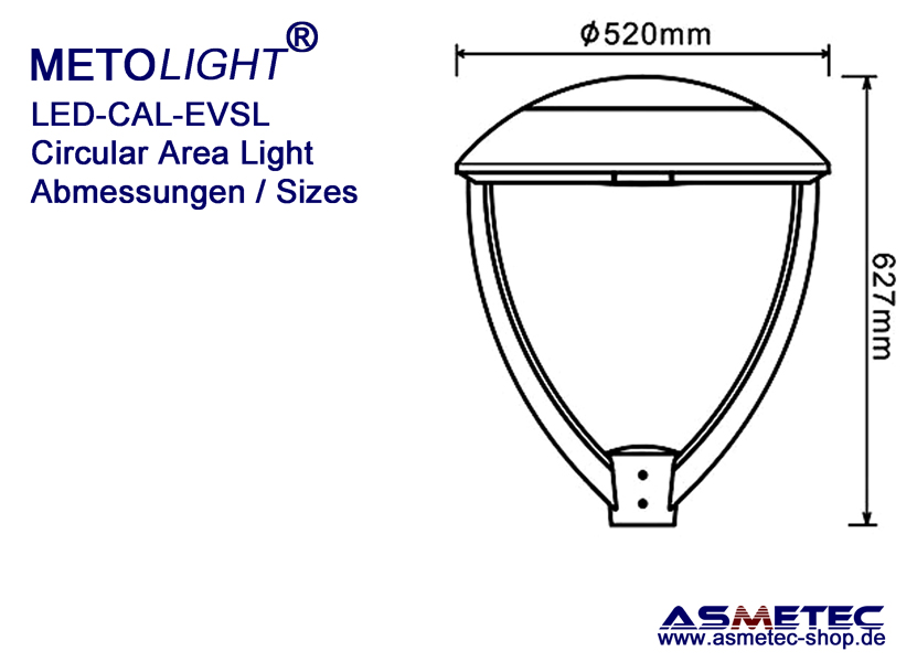 LED-Lantern Top MRL-CAL-EVSL-030, 30 Watt, IP66, 3300 lm - Asmetec LED Technology