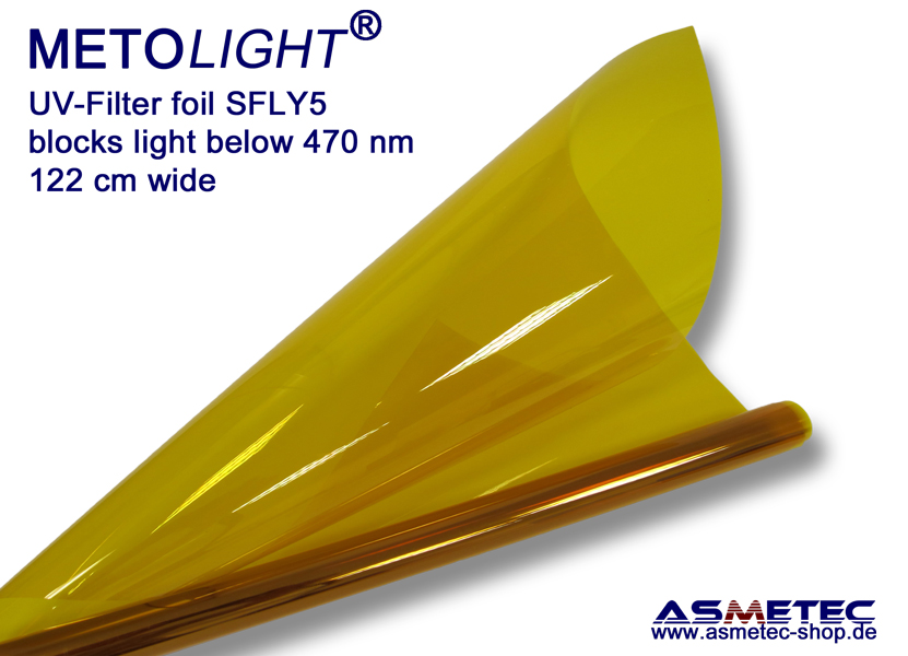 UV filter foil SFLY5, yellow, blocks light below 470 nm, rollware ...